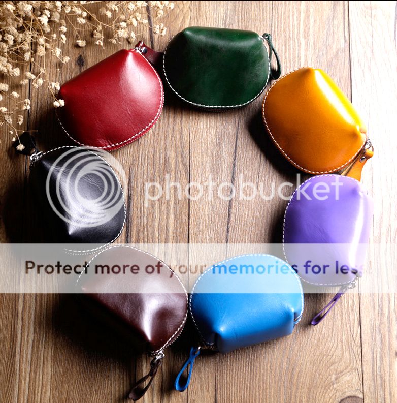 RÊVER Leather: Rever Leather 真皮零錢包 皮革 收納袋 紅色 綠色 啡色 黑色 紫色 藍色 多色可揀~